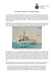 Armidale Project - Flyer - Naval Historical Society of Australia