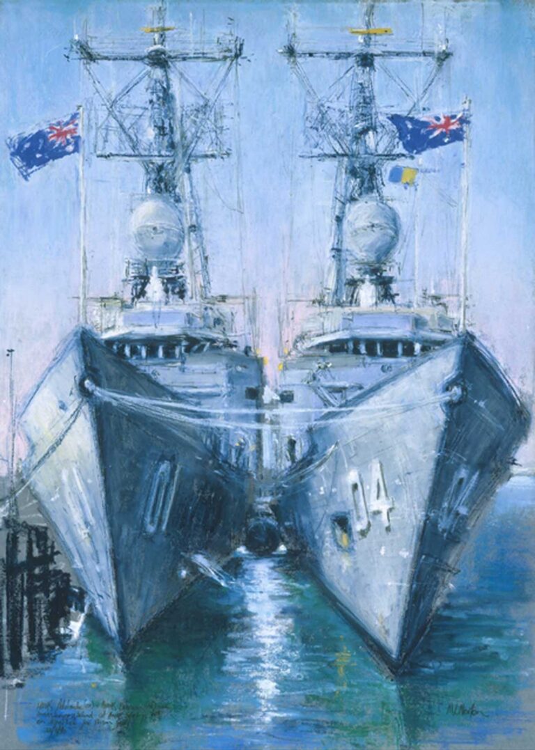 HMAS Adelaide (I) and HMAS Darwin (IV) at the base HMAS Stirling, WA ...