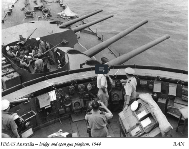 HMAS Australia Bridge and Open Gun Platform 1944 - Naval Historical ...