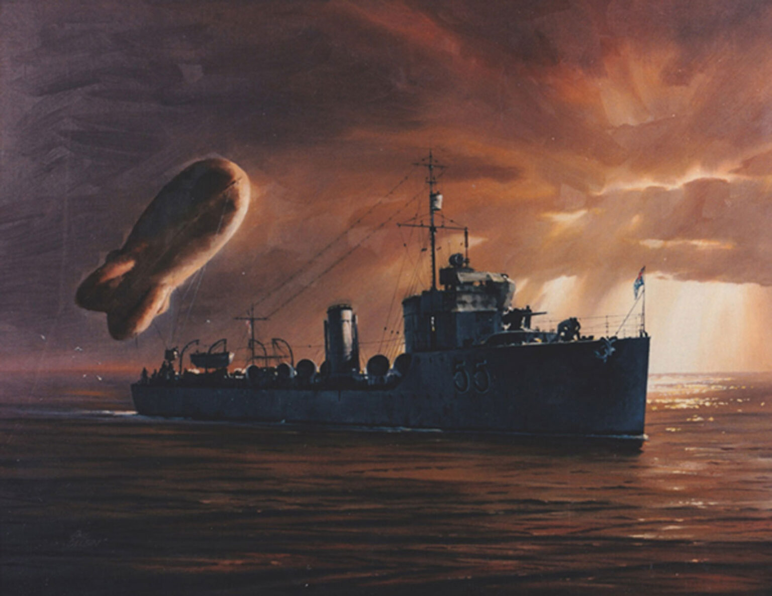 HMAS Parramatta deploying kite balloon - Naval Historical Society of ...