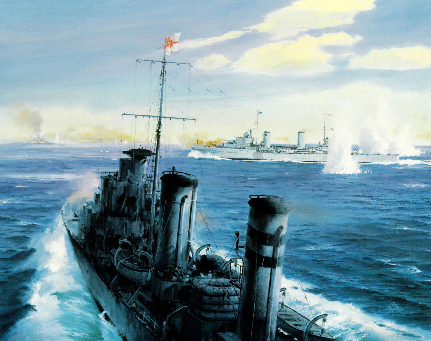 HMAS Sydney during Battle of Cape Spada in 1940 - Naval Historical ...