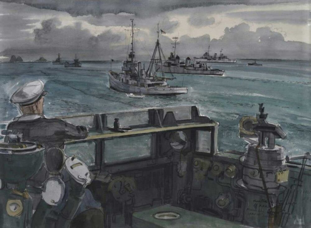 HMAS Warramunga (I) with UN ships off Sok to Island - Naval Historical ...