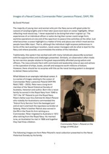 Images of a Naval Career, Commander Peter Lawrence Poland, OAM, RN ...