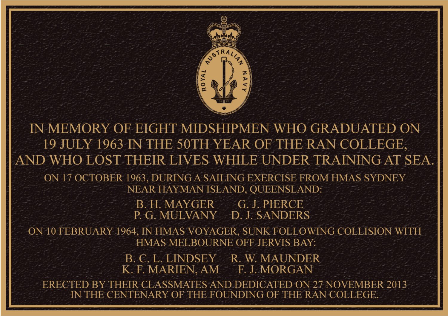 Plaque 4 - Naval Historical Society of Australia