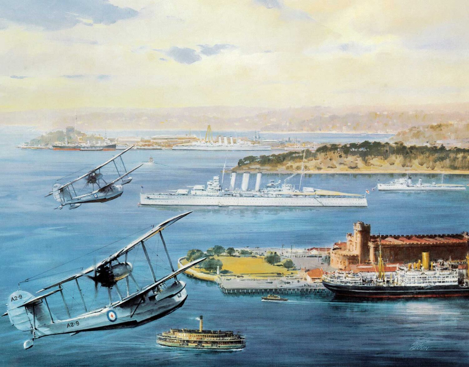 Sydney Harbour looking east to Garden Island from Dawes Point - Naval ...